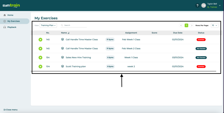 Training Plans - SymTrain